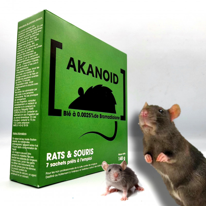 Blé empoisonné anti rat et souris pour mur & plafond | Akanoid