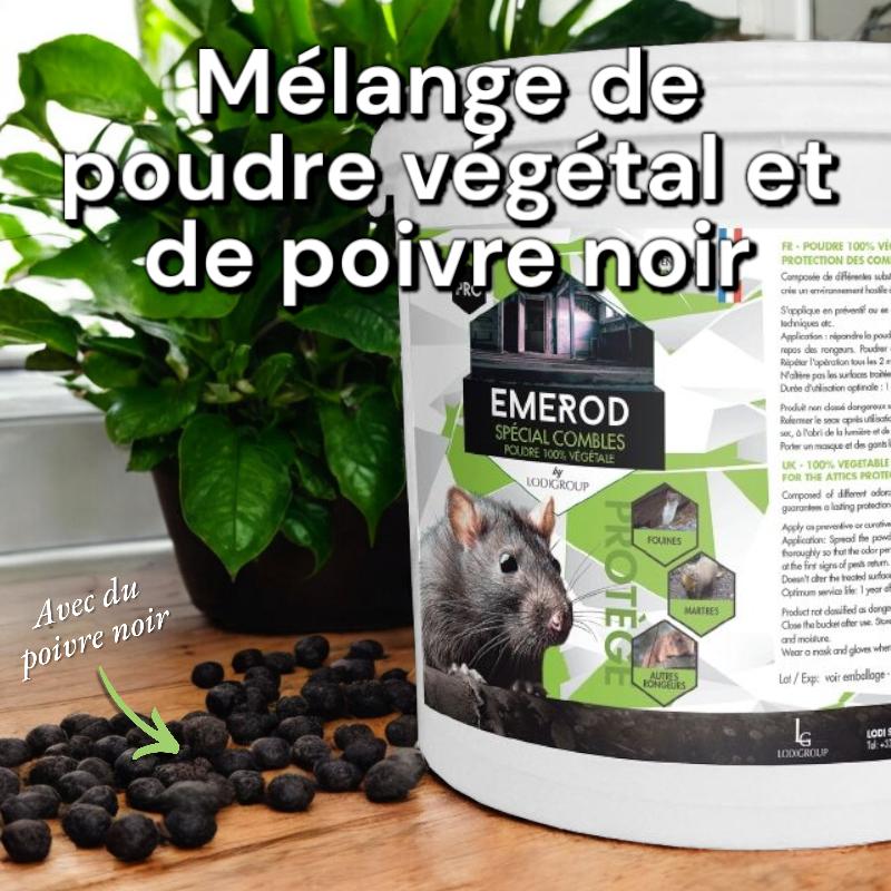 EMEROD 5 KG, répulsif anti souris, rat, fouine | Comble, grenier