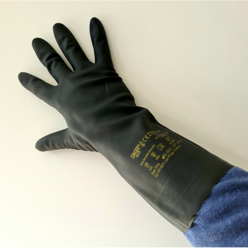 Gant néoprène de protection contre les risques chimiques (noirs)