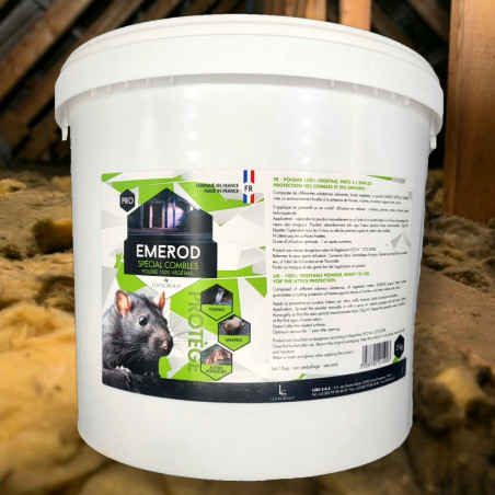 EMEROD 5 KG, répulsif anti souris, rat, fouine | Comble, grenier